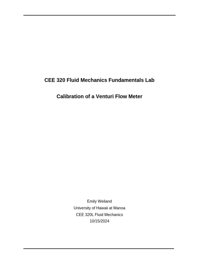 Weiland Emily 320_Lab 3 | PDF | Flow Measurement | Fluid Dynamics