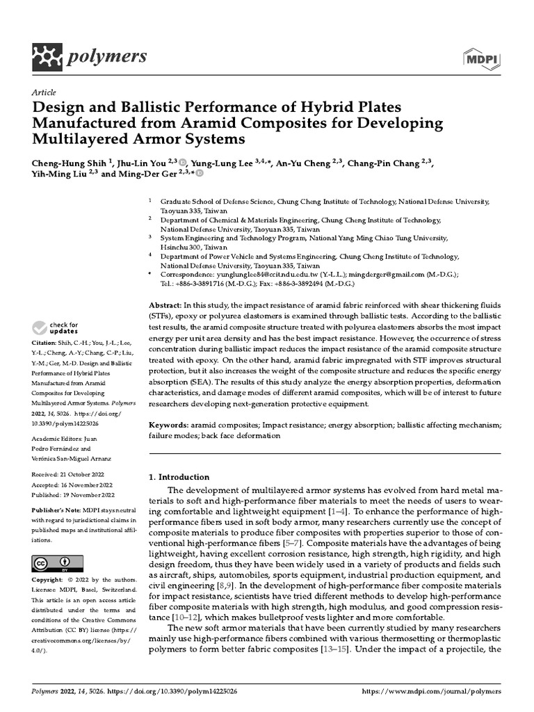 Design and Ballistic Performance of Hybrid Plates (2) | PDF