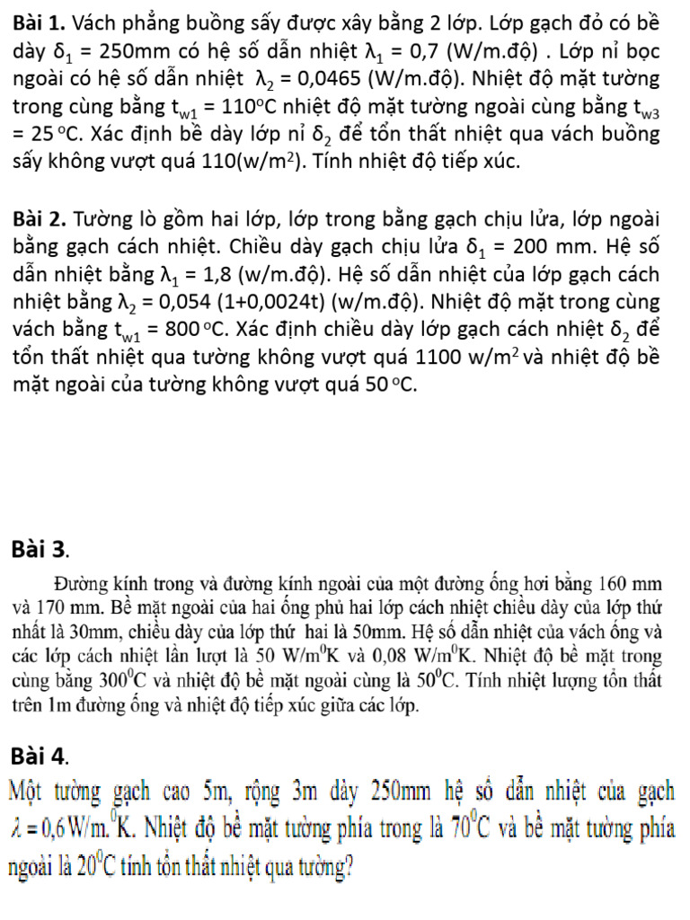 Bai tap chuong 1 - Dan nhiet | PDF