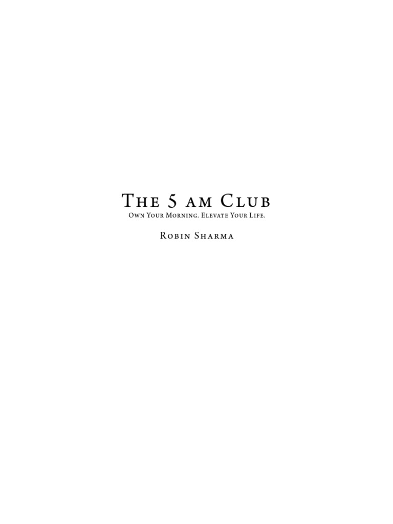 Open 5am Club | PDF
