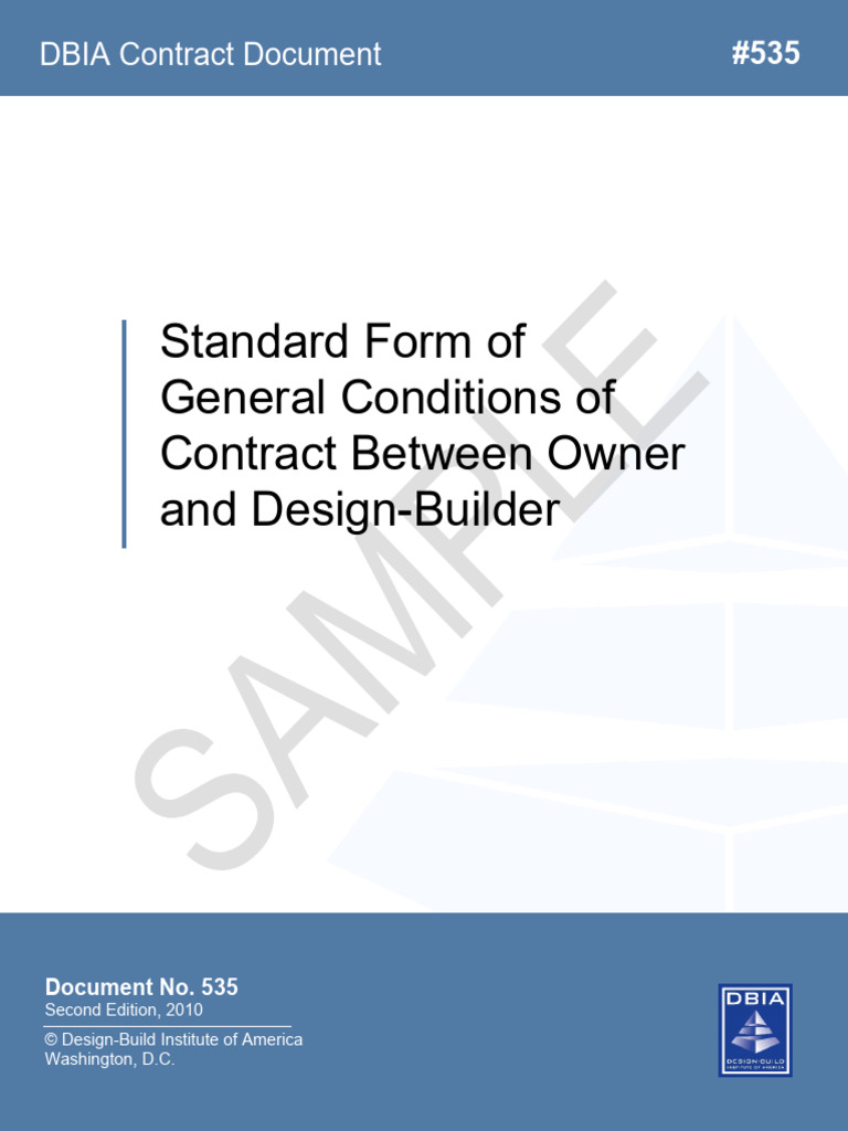 04 DBIA-Contracts-535-Sample | PDF | License | Insurance