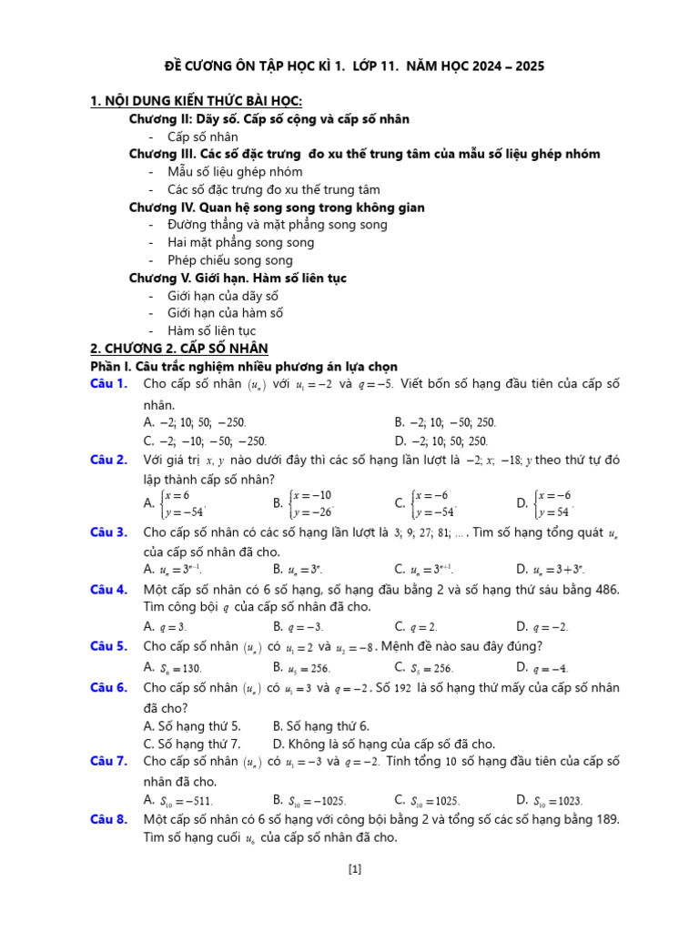 Xuan Phuong. de Cuong HK1 - Toan. Nam 2024-2025. HS | PDF