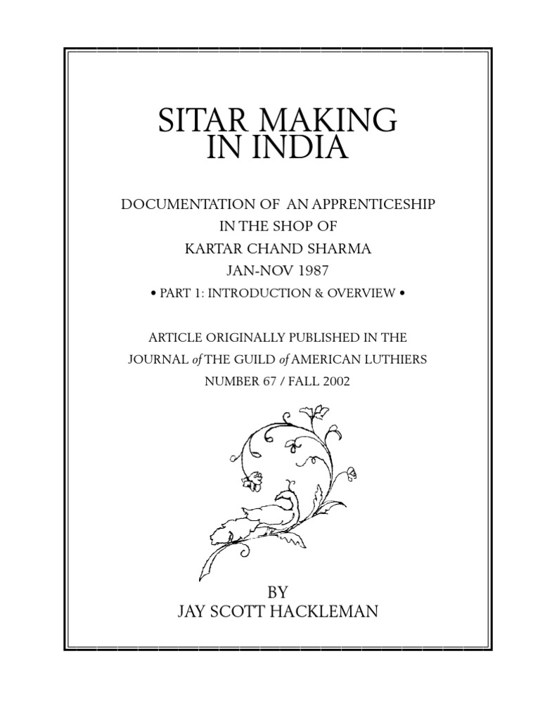 Sitar Crafting in India: 1987 Journey | PDF