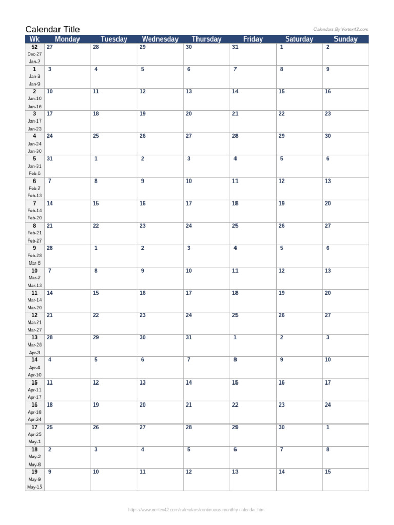 continuous-monthly-calendar | PDF