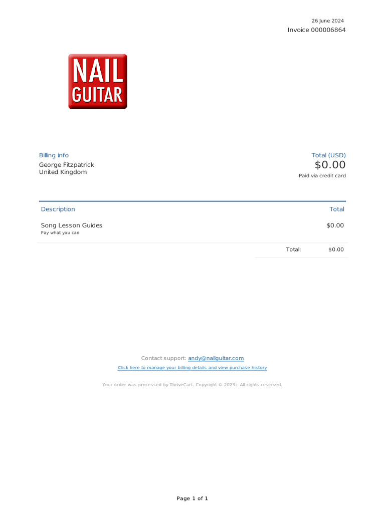 Nail Guitar - Invoice 000006864 2 | PDF
