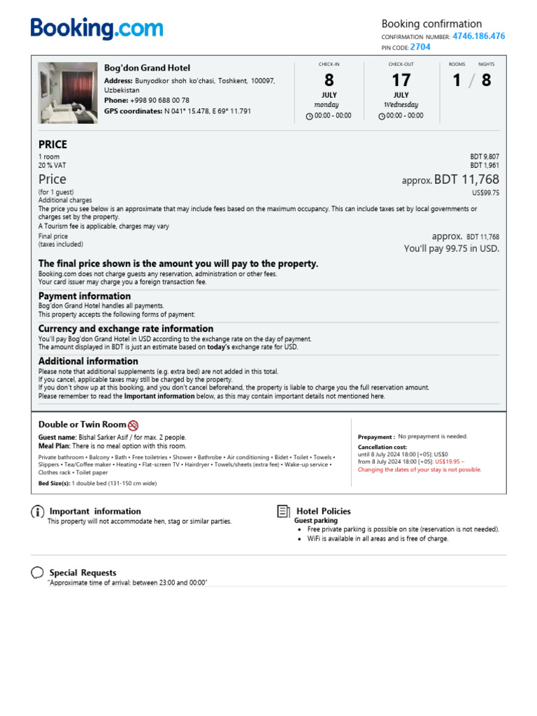 Confirmation Bishal | PDF | Fee | Payments