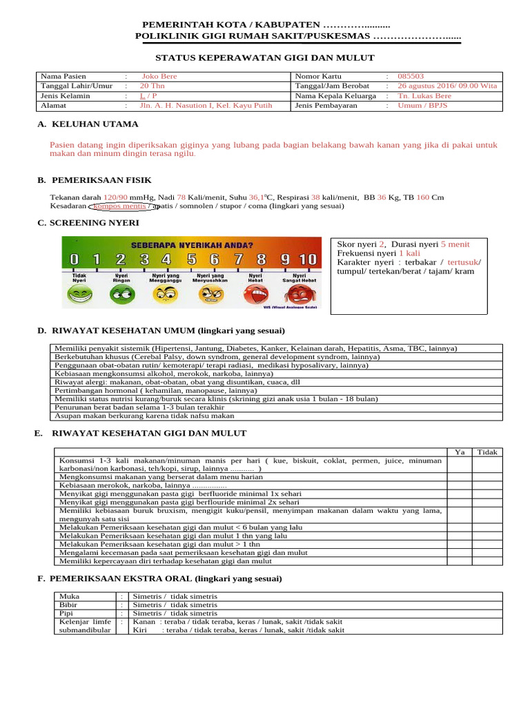 contoh pengisian Askep OK | PDF