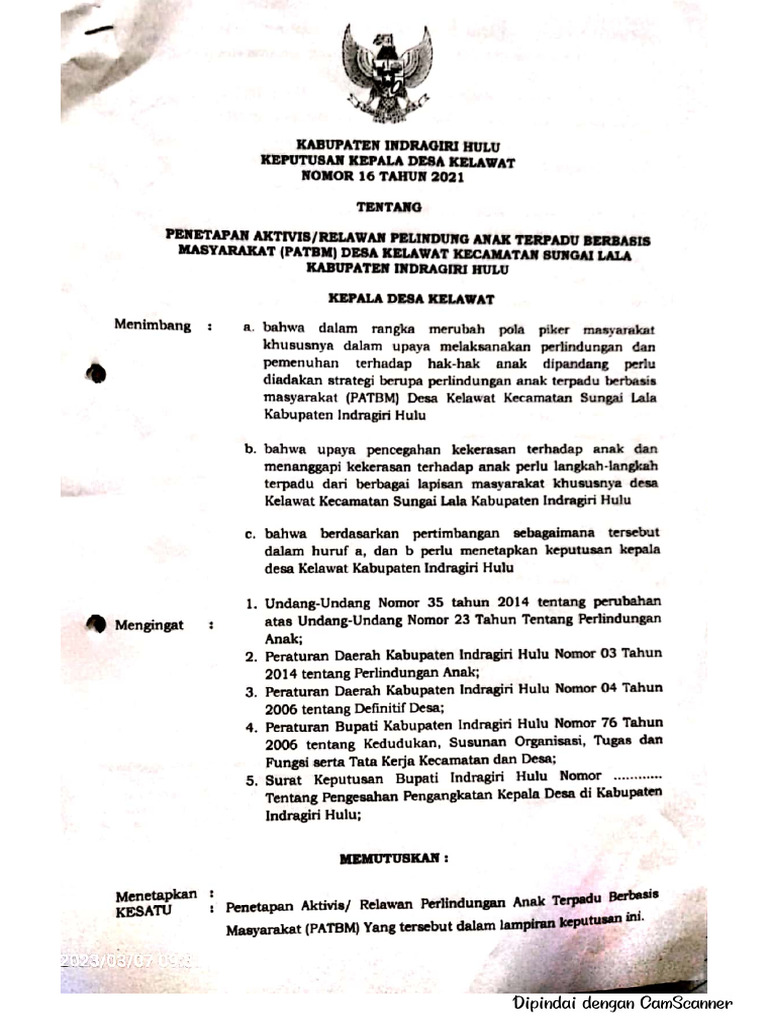 SK PATBM Desa Kelawat | PDF