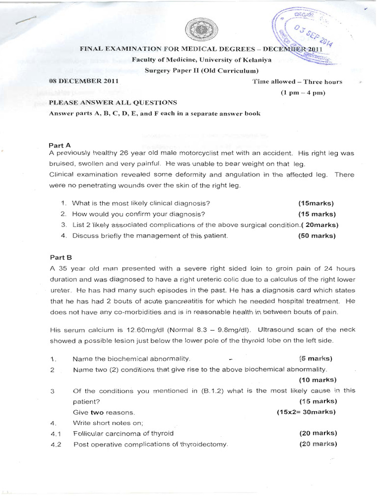 Surgery Paper II - 17 R | PDF