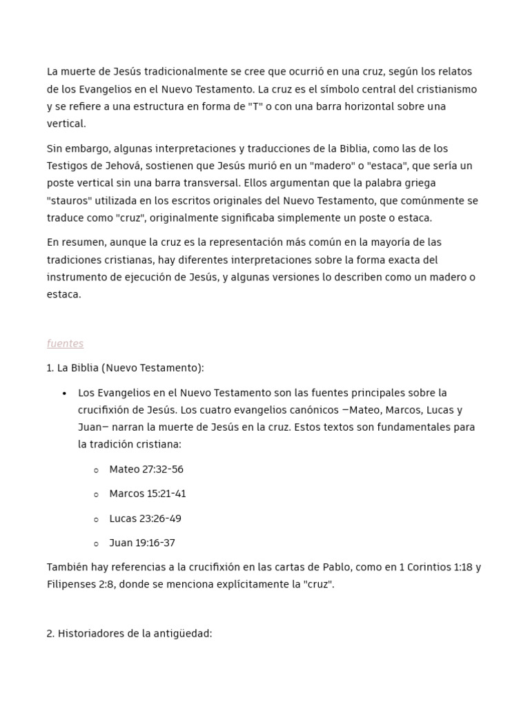 La Muerte de Jesus - Chat GPT | PDF | Crucifixion de jesus | Jesús