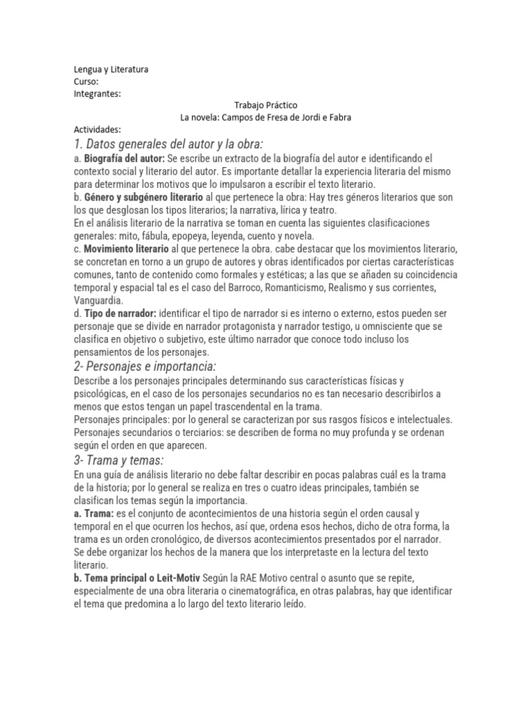 ANALISIS Campos de Fresa | PDF | Narración | Las artes