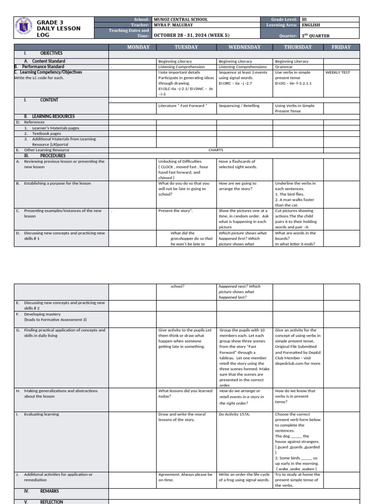 DLL_ENGLISH 3_Q2_W5 | PDF | Cognitive Science | Cognition