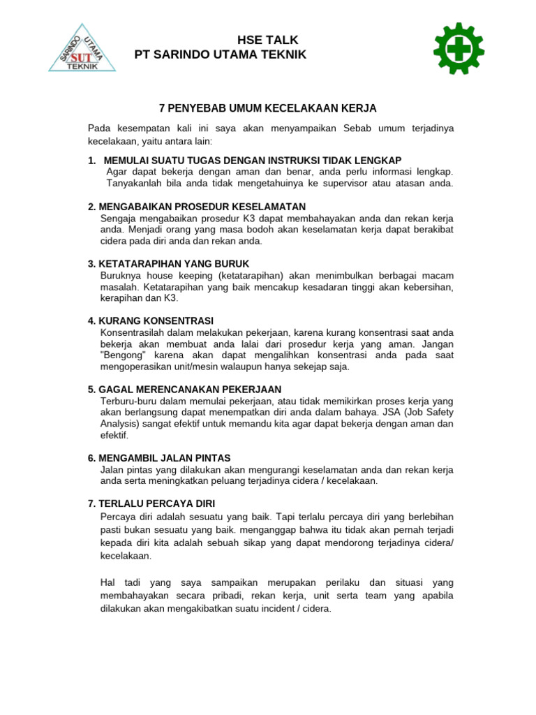 HSE TALK 45 November | PDF