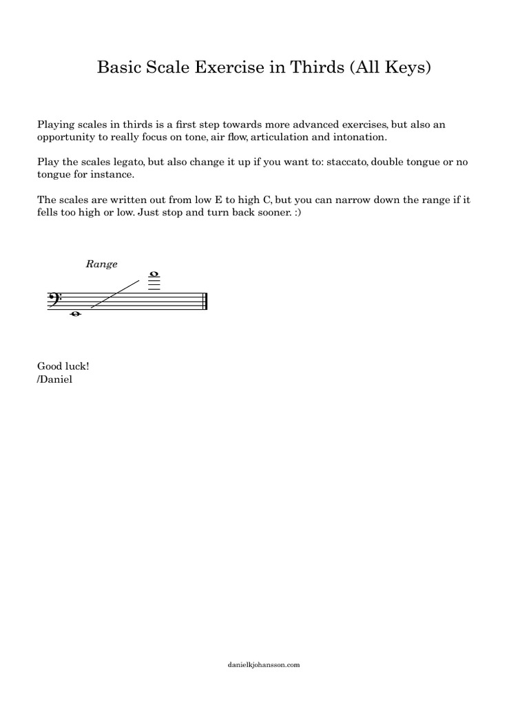 Basic Scale Exercise in Thirds - All Keys | PDF | Elements Of Music ...
