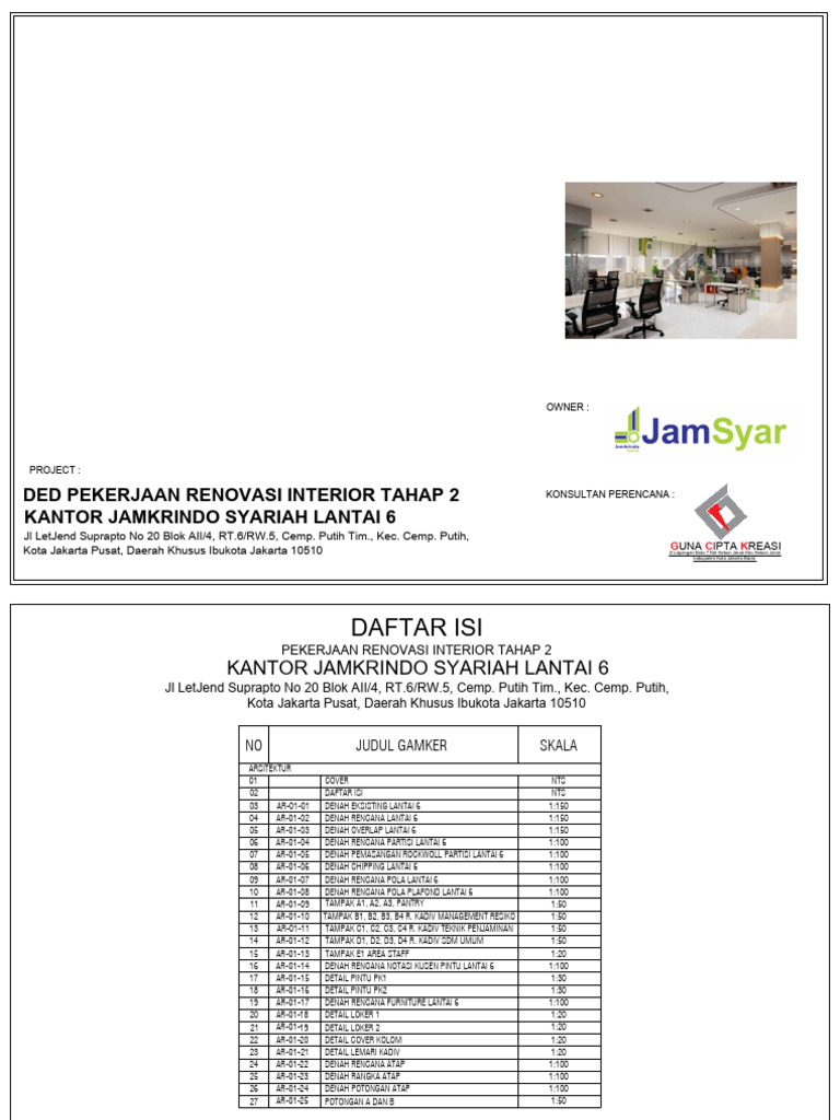 Ded Jamkrindo Lantai 6 - Ars Sipil - For Tender Revisi 3 | PDF