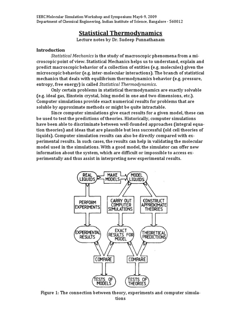 Statistical Thermodynamics Lecture Notes | PDF | Thermodynamics | Entropy