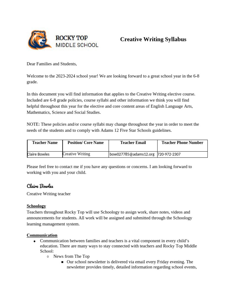 2023-10-24-07-47-03 - Creative Writing Syllabus 2023 - 2024 | PDF ...
