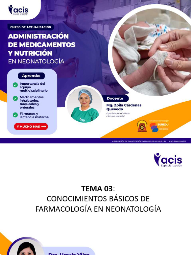 Farmacología en Neonatos: Aspectos Clave | PDF | Medicamentos con ...