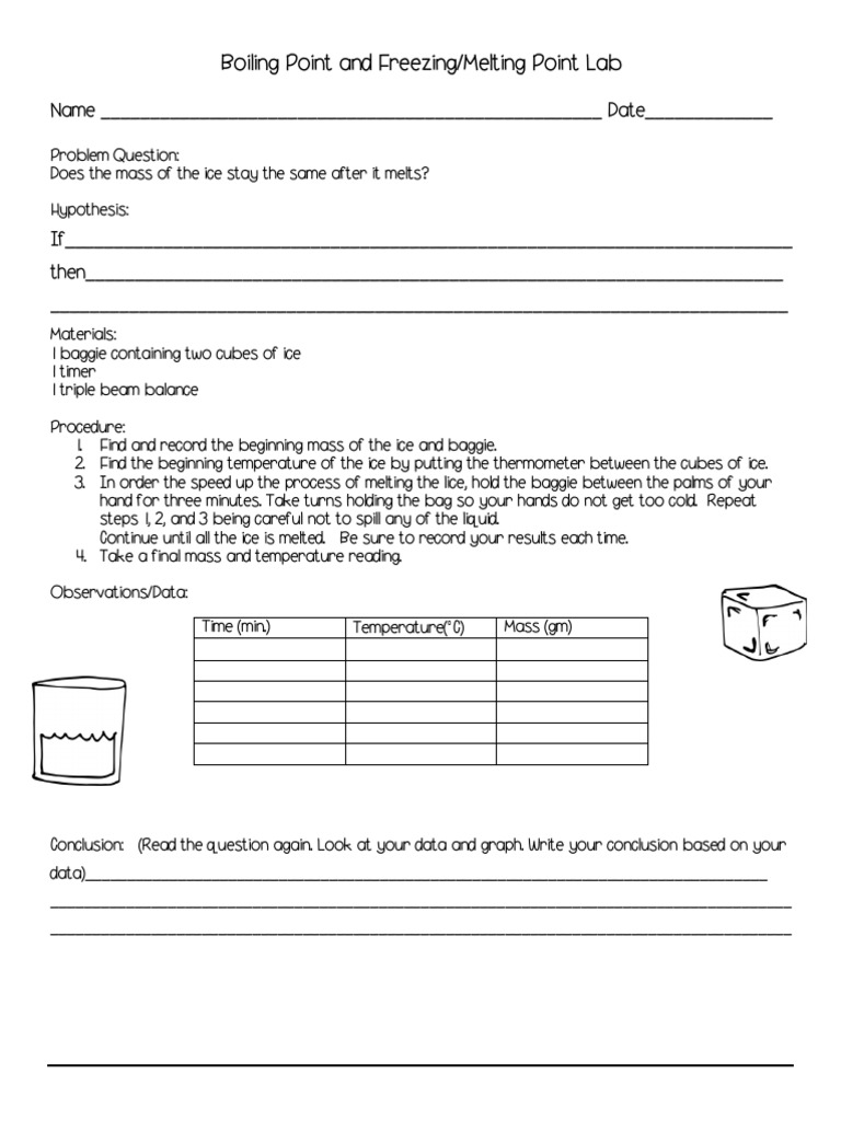 Boiling Point and Freezing/Melting Point Lab | PDF | Ice | Temperature