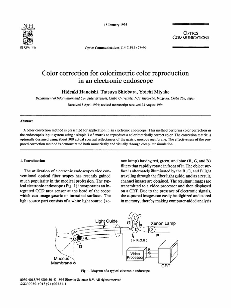 Color Correction For Colorimetric Color Reproduction in An Electronic ...