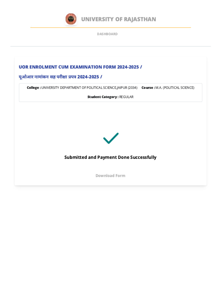 University of Rajasthan | PDF