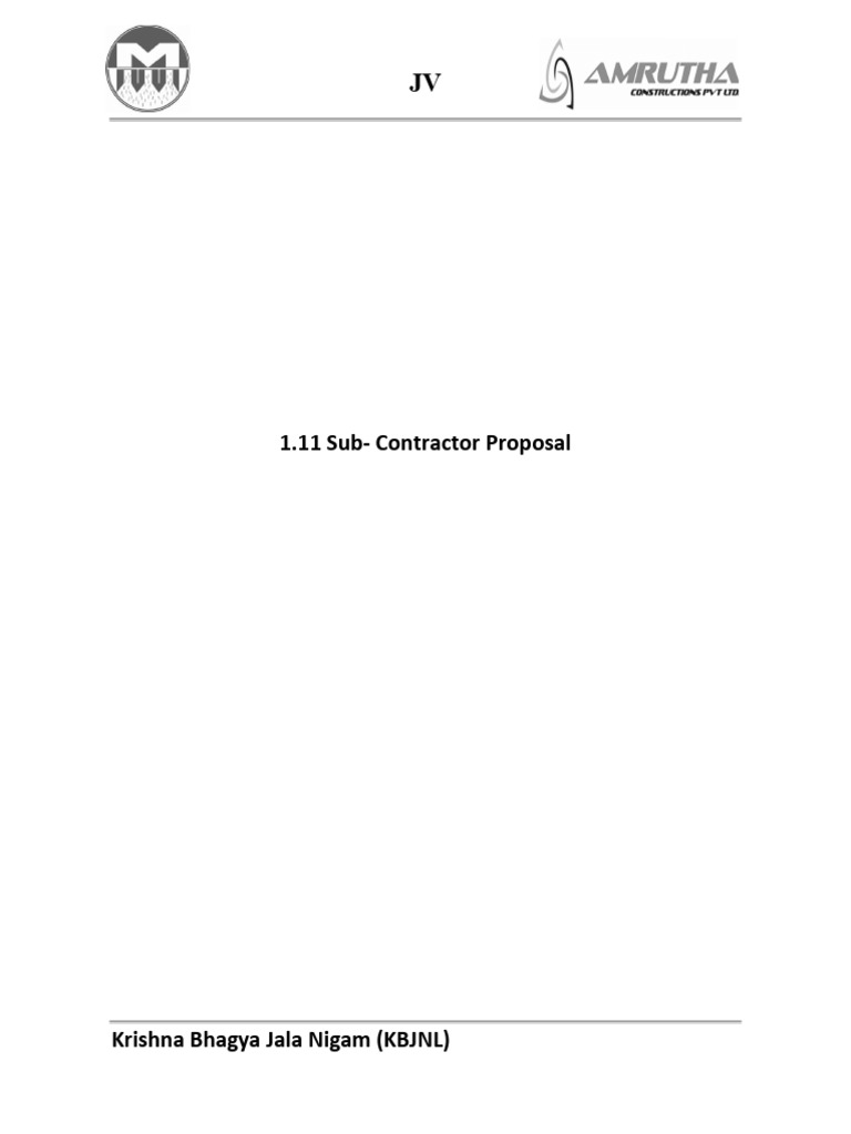 Sub Contractor Proposal for KBJNL | PDF