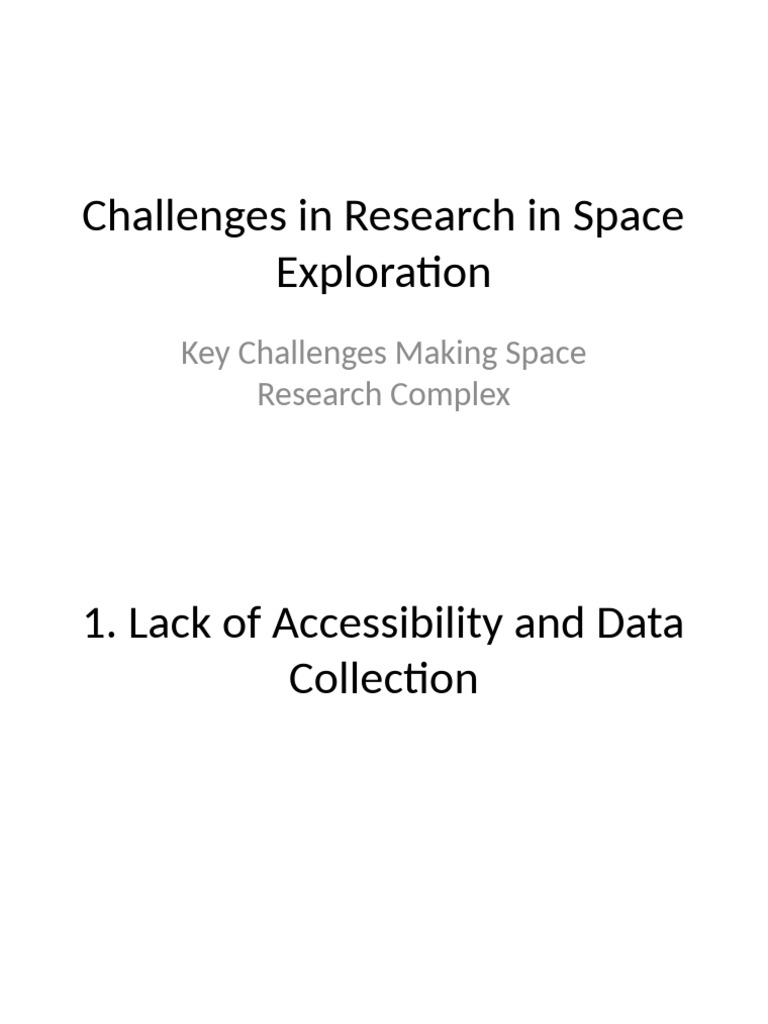 Space Exploration Research Challenges | PDF | Space Exploration ...