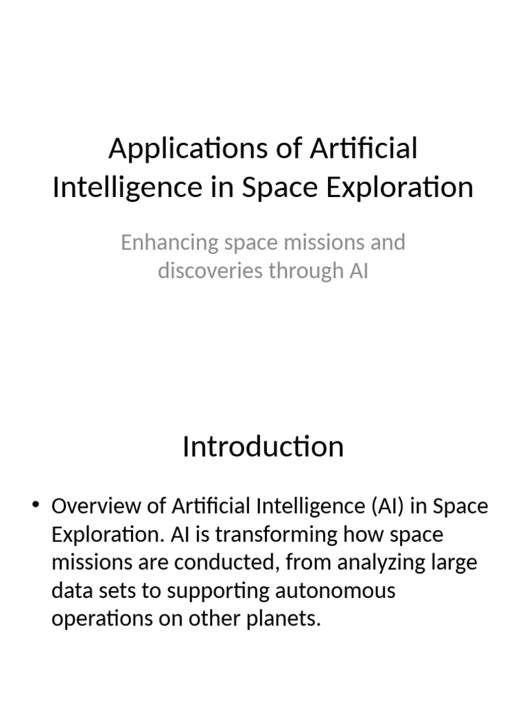 AI in Space Exploration Presentation | PDF | Intelligence (AI ...
