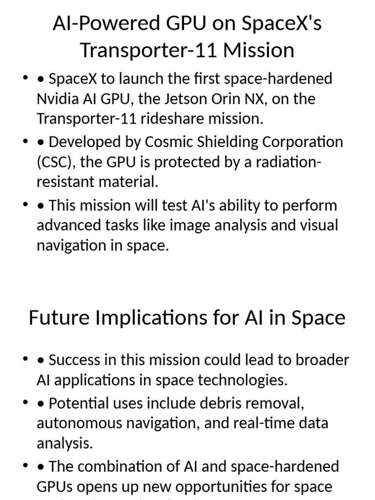 SpaceX Launches AI-Powered GPU | PDF