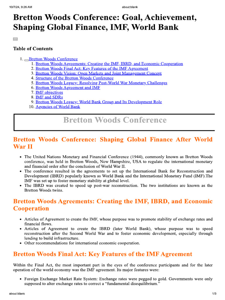 Bretton Wood | PDF