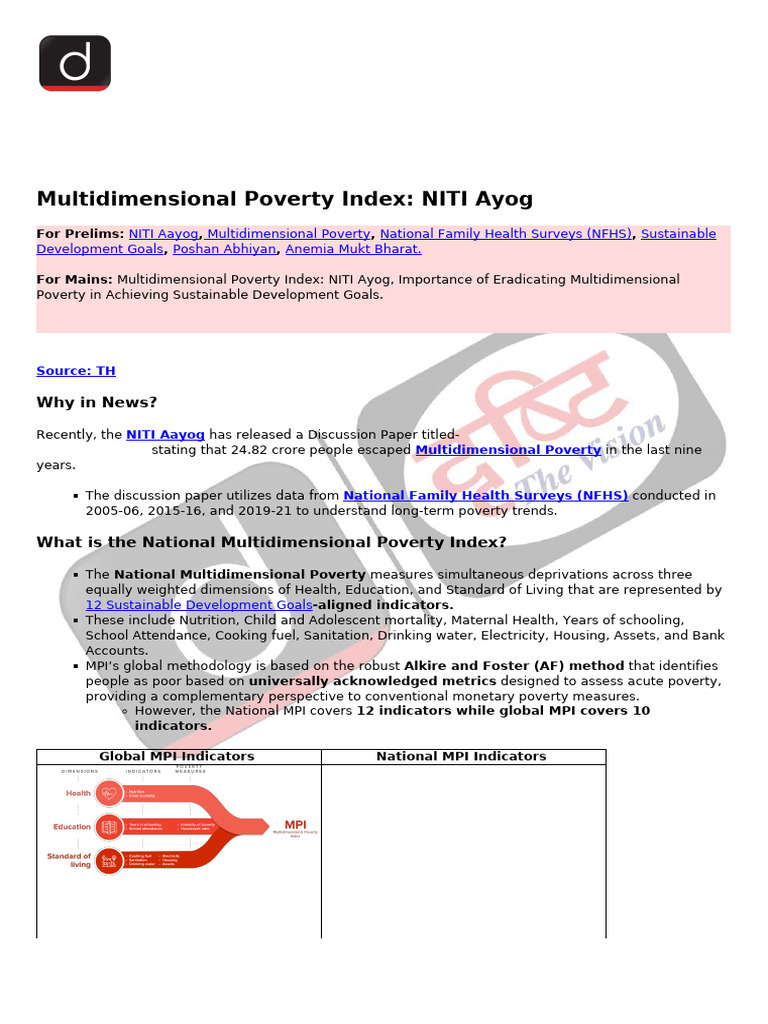 Multidimensional Poverty Index | PDF | Poverty | Poverty & Homelessness