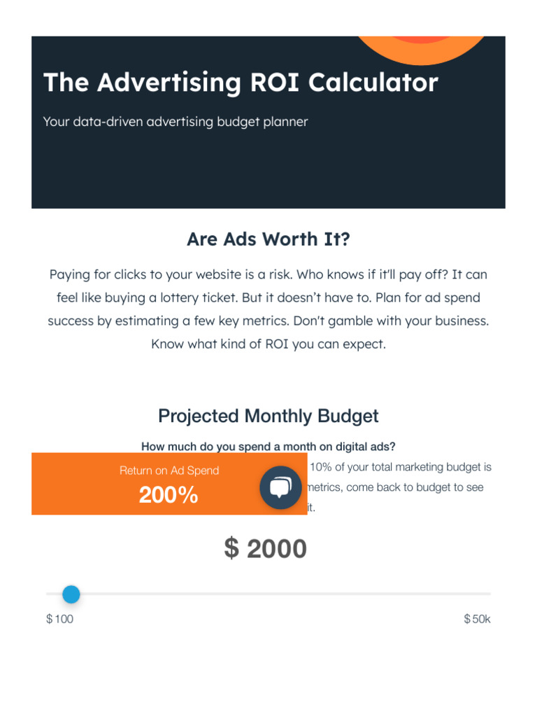 Return On Ad Spend (ROAS) Calculator - HubSpot | PDF | Return On ...