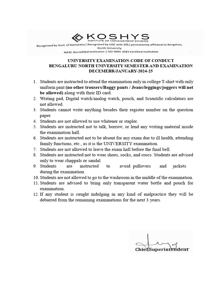 Exam Rules | PDF