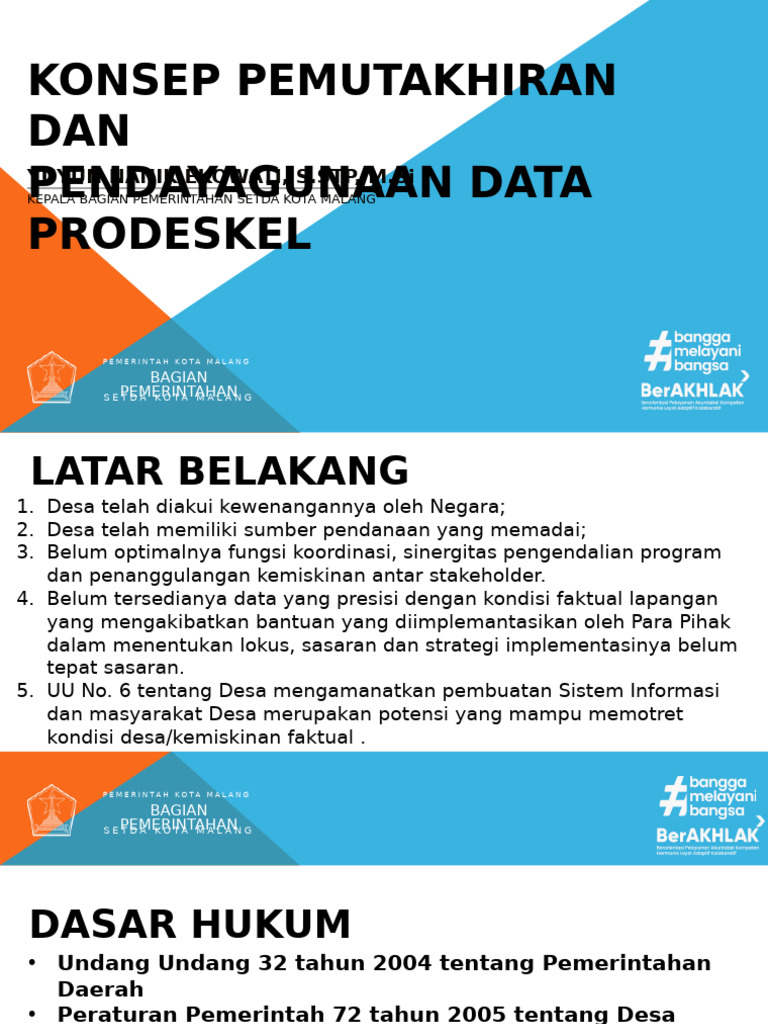 Konsep Pemutakhiran Dan Pendayagunaan Data Prodeskel | PDF