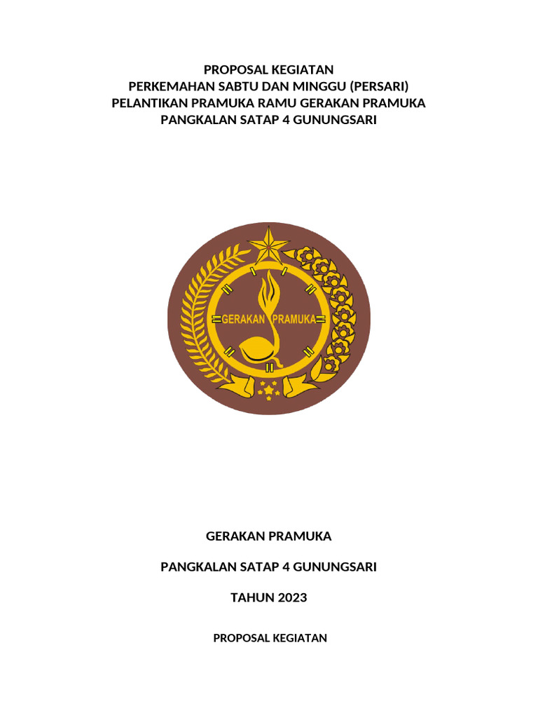 Proposal Kegiatan Persami Satap | PDF