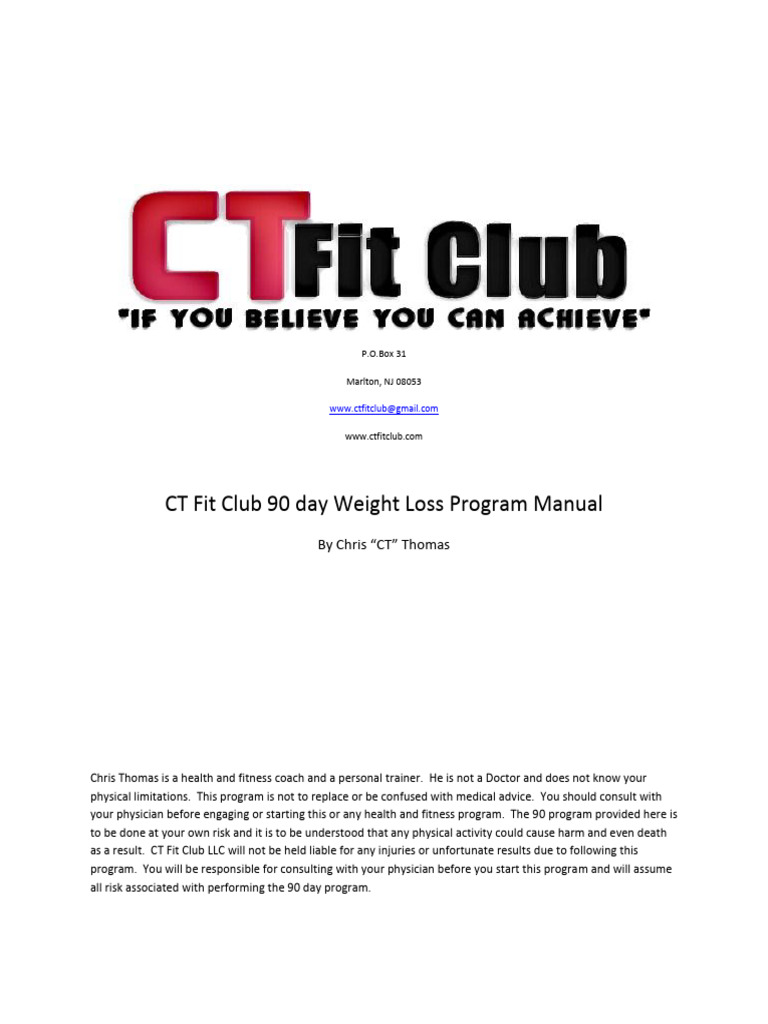 CT Fit Club 90 Day Weight Loss Program Manual Revised1 | PDF | Foods ...