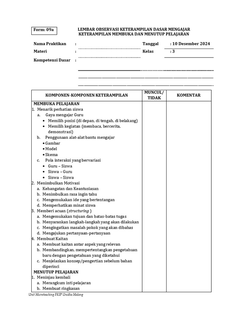 Laporan Keterampilan Mengajar Elsa Nursadiyah | PDF