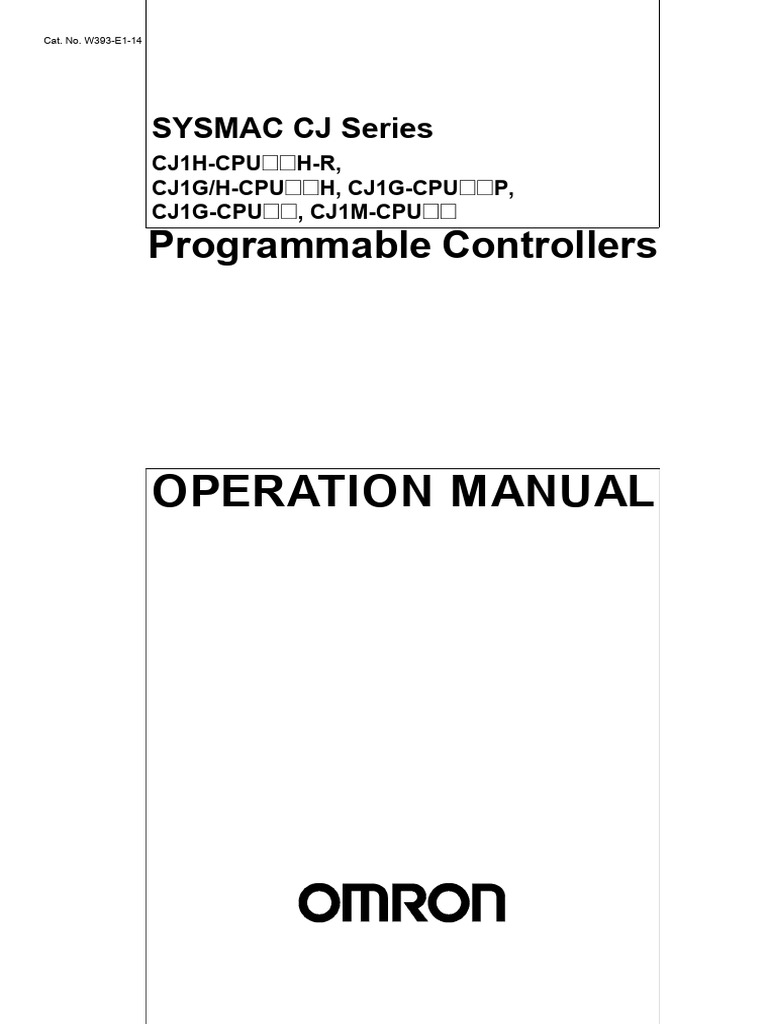 W393-E1-14 CJ Operation Manual | PDF | Input/Output | Central Processing Unit