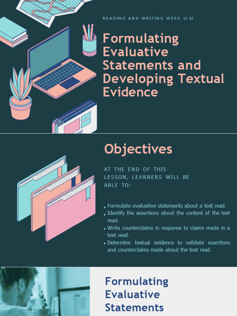6 Formulating Evaluative Statements Developing Textual Evidence 1 | PDF | Poetry | Argument