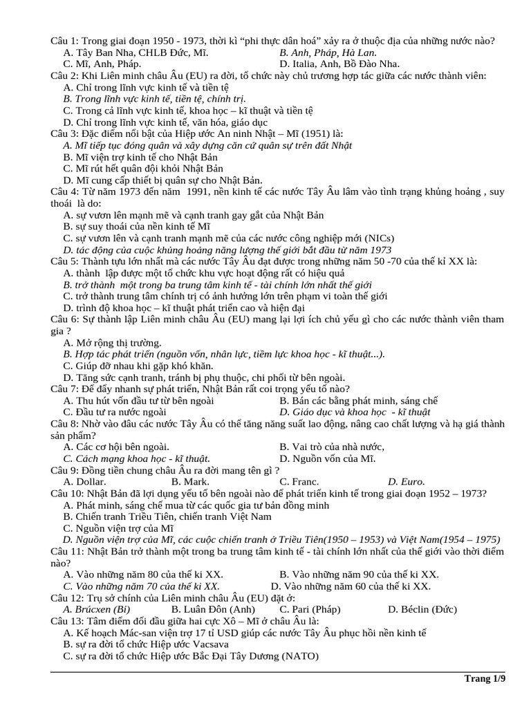 LS12 - ĐỀ CƯƠNG HKI - HS 1 | PDF