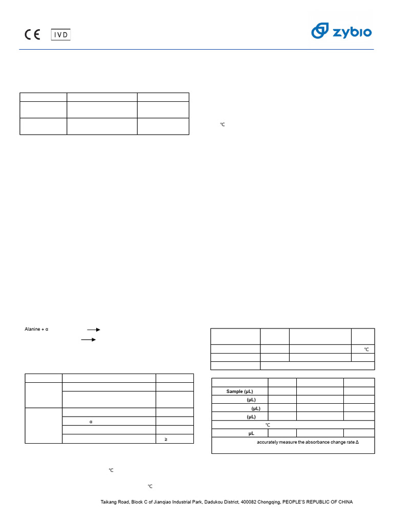 ALT Kit Instructions for Use | PDF | Alanine Transaminase | Clinical ...