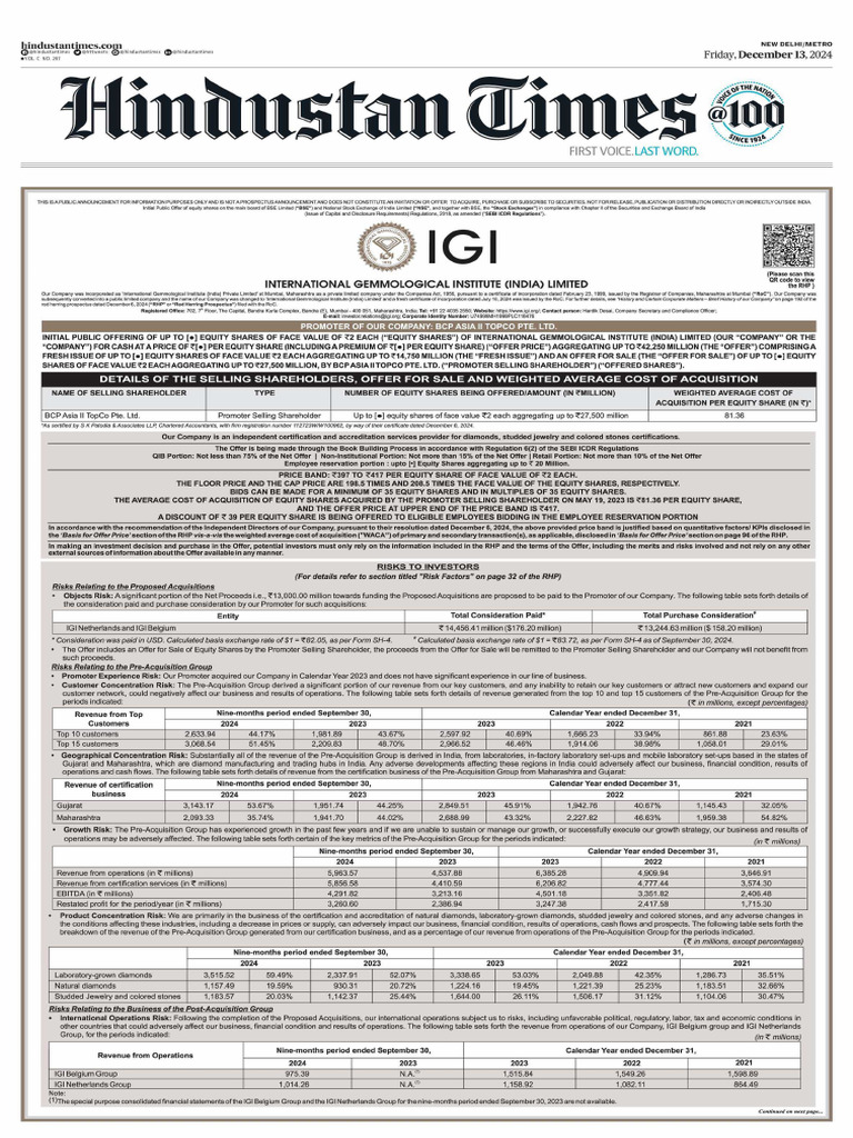HT Delhi 13.12.2024 Uninterrupted | PDF