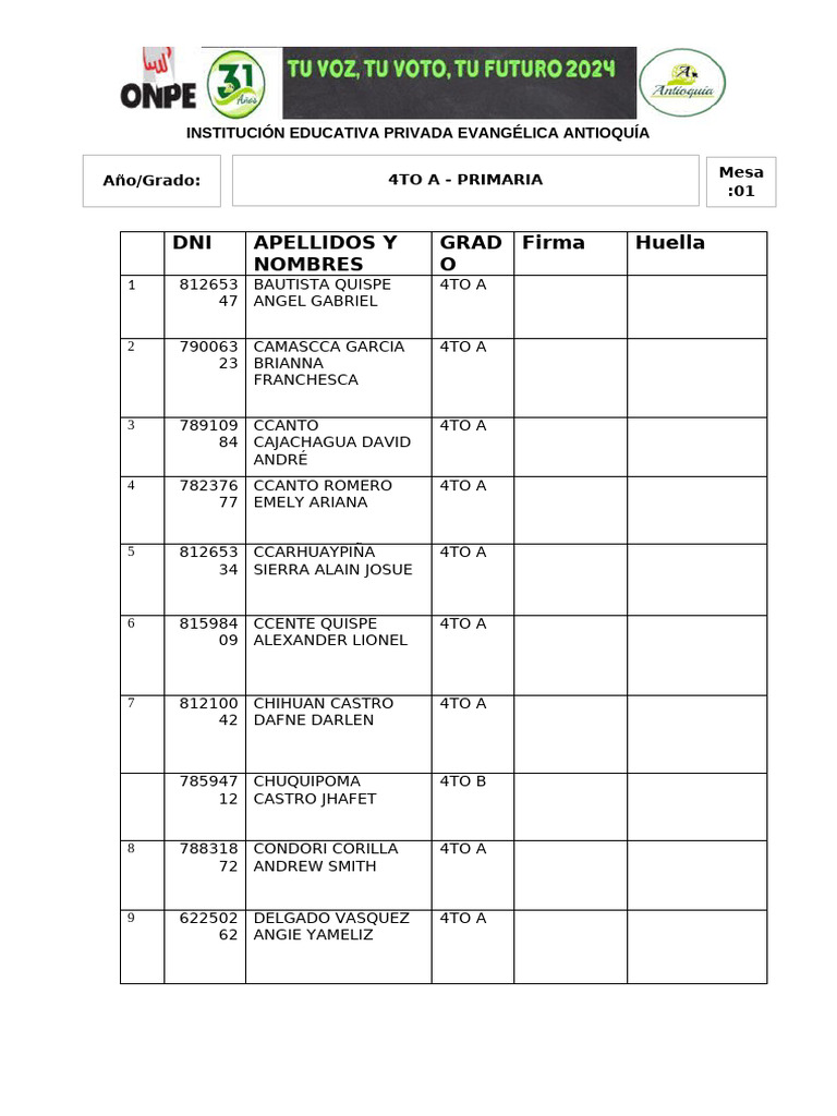 4to A Primaria Padrón | PDF