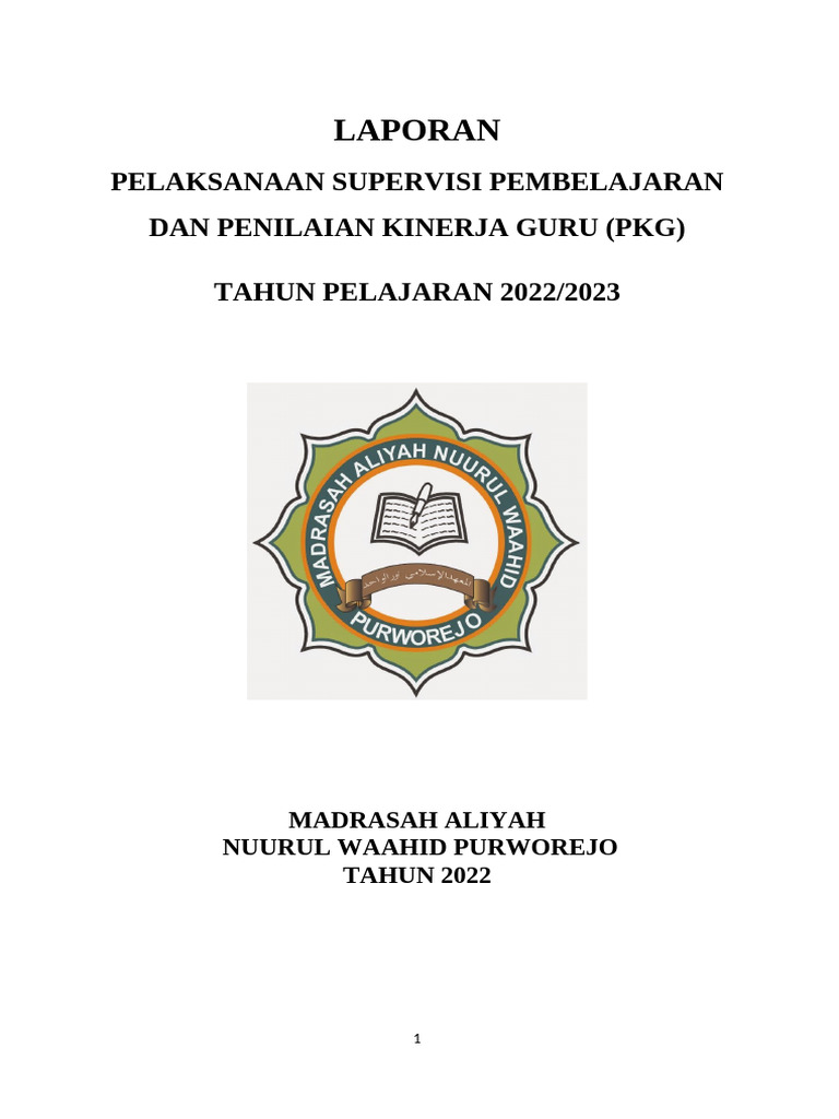 LAPORAN SUPERVISI DAN PKG MA Nw | PDF