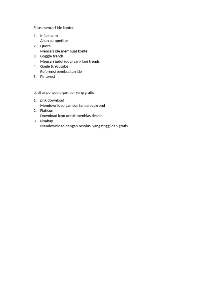 Situs Mencari Ide Konten | PDF