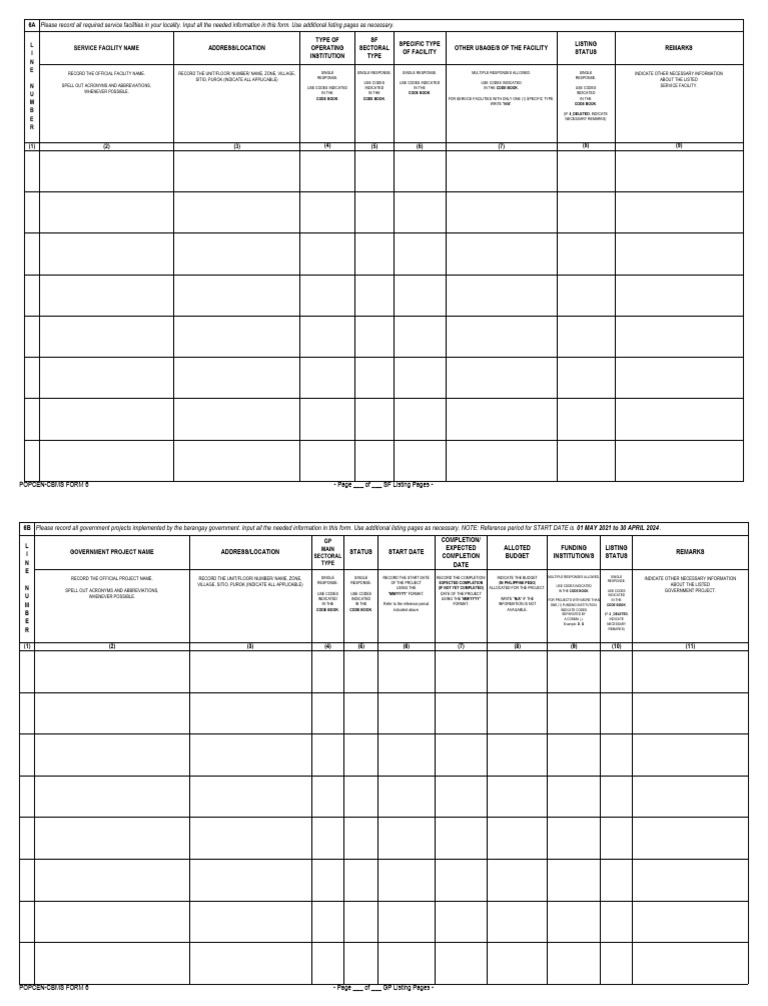 SERVICE FACILITIES AND GOVERNMENT PROJECTS ADDITIONAL FORM | PDF