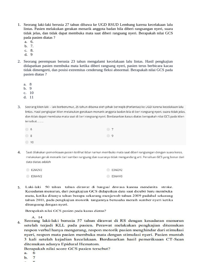 Latihan Ukom GCS | PDF