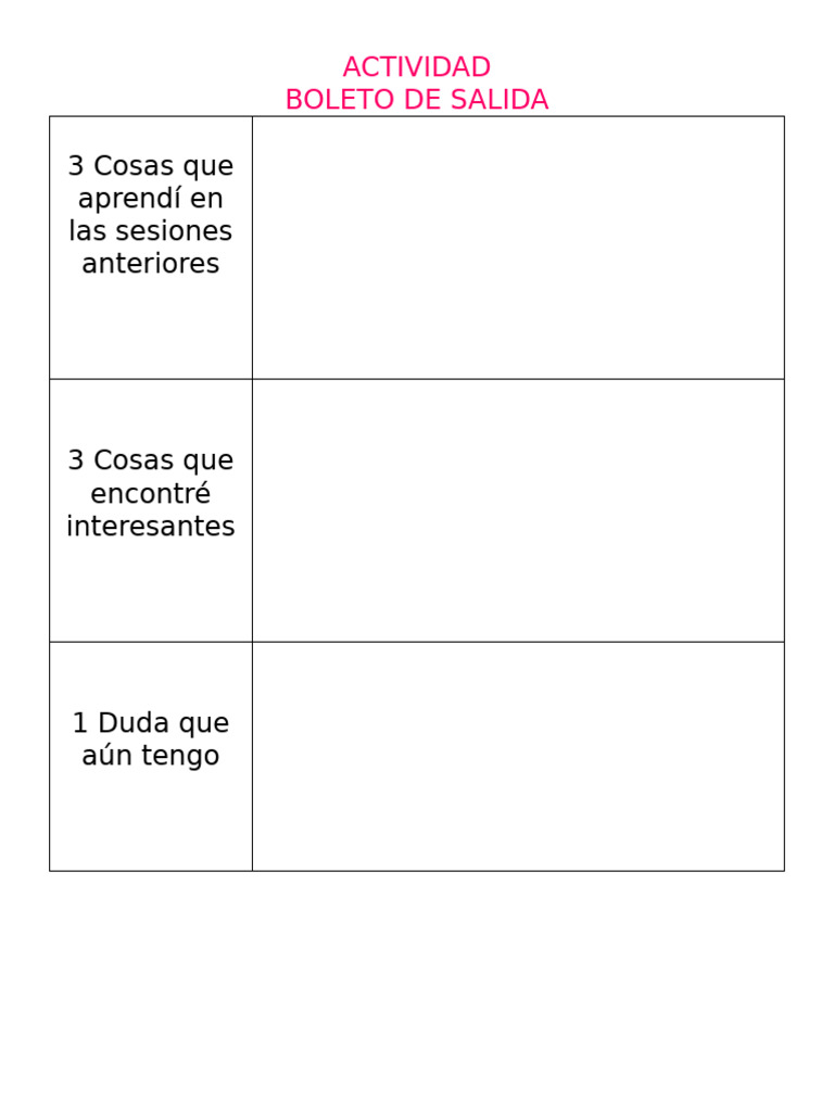 Boleto de Salida | PDF