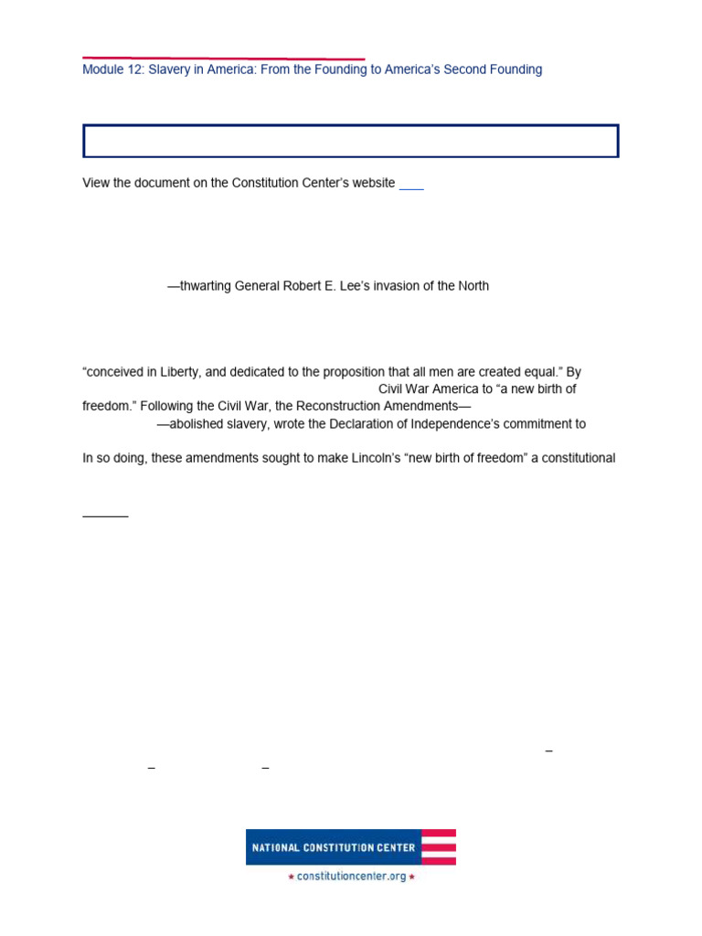 12.4 Primary Source Abraham Lincoln, The Gettysburg Address (1863 ...