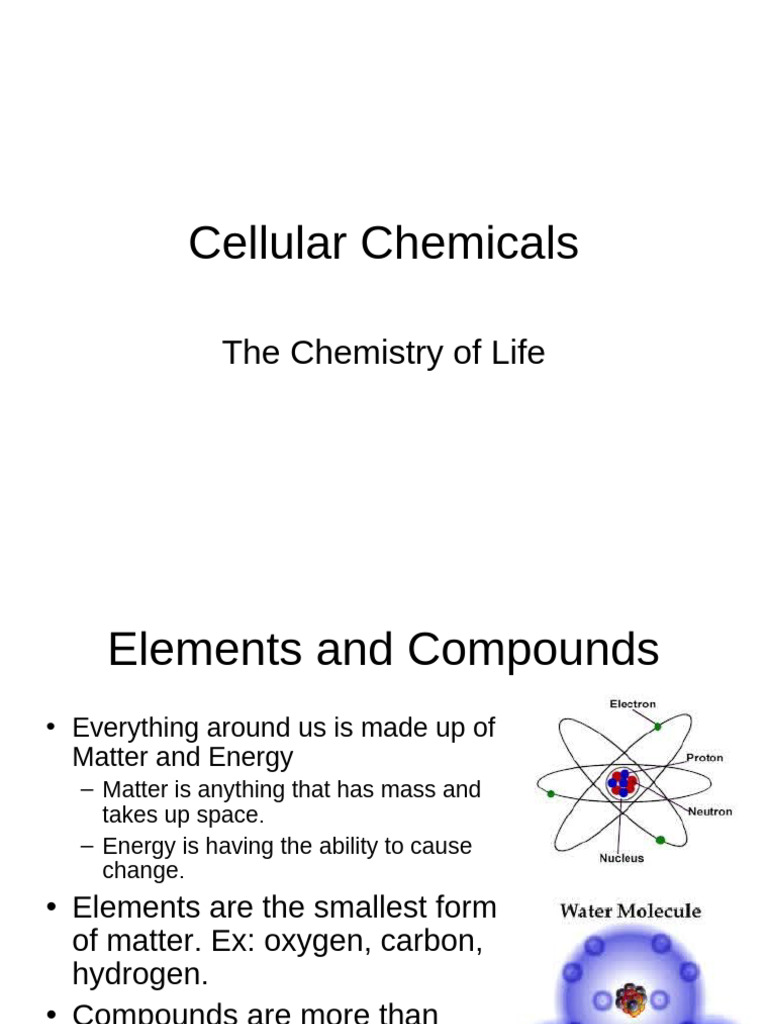 Chemical Compounds Cell Theory and Cellular Organization | PDF | Cell ...